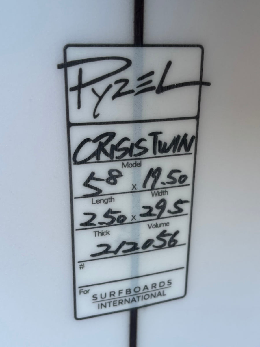 【212056】CRISIS TWIN 5-8x19.25x2.5 RP FU-2 V-29.5L – Pyzel surfboards japan