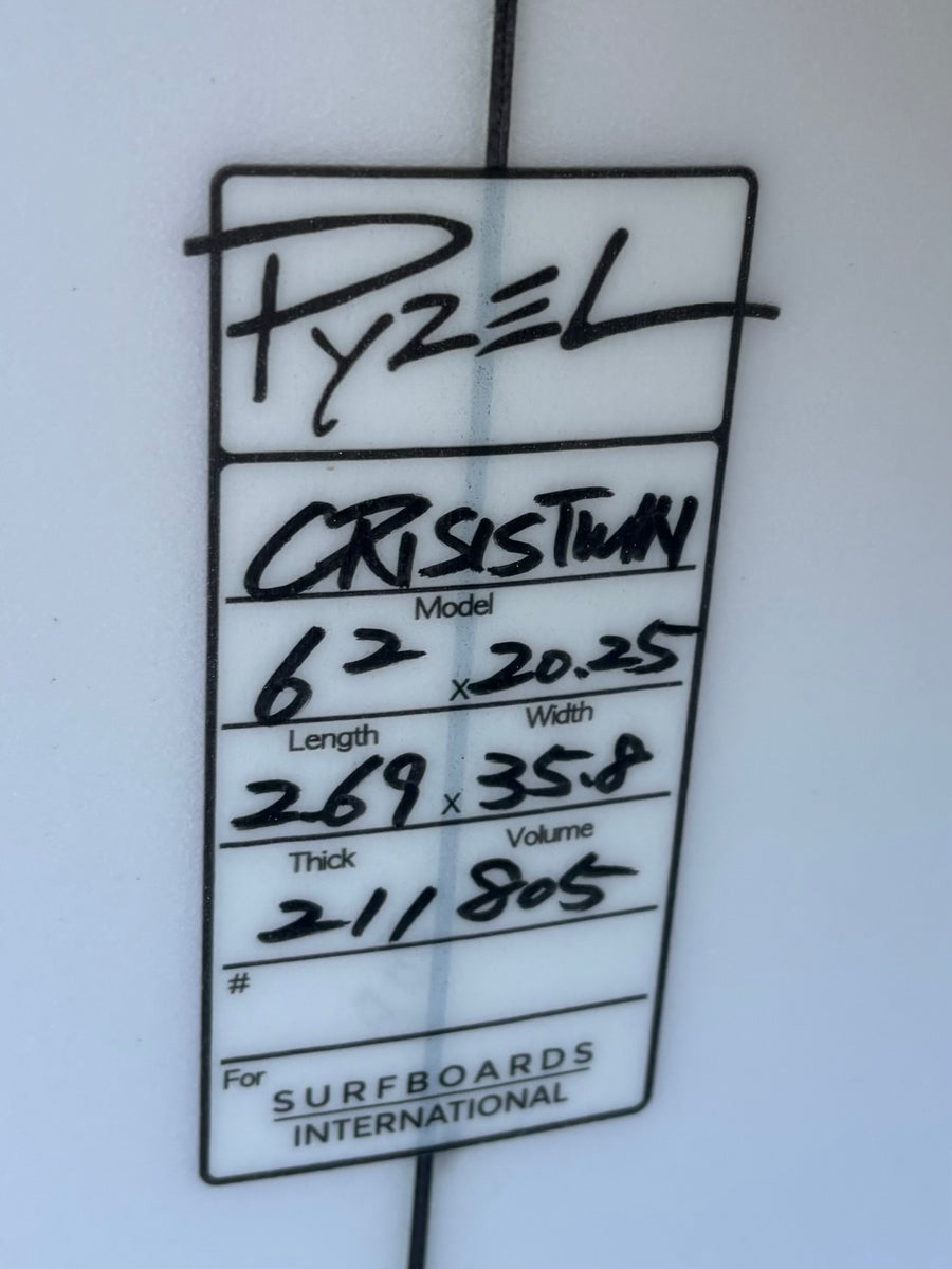 【211805】CRISIS TWIN 6-2x20.75x2.69 RP FU-2 V-35.8L – Pyzel surfboards japan