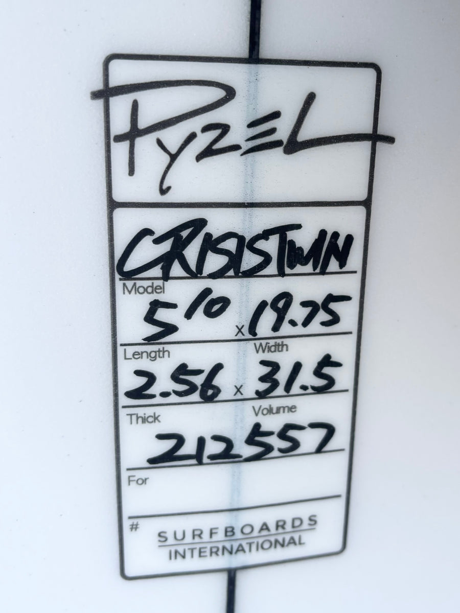 【212557】CRISIS TWIN 5-10x19.75x2.56 RP FU-2 V-31.5L – Pyzel surfboards ...